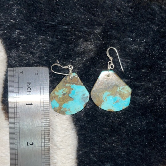 Native | Jewelry | Native Turquoise Slab Earrings | Poshmark